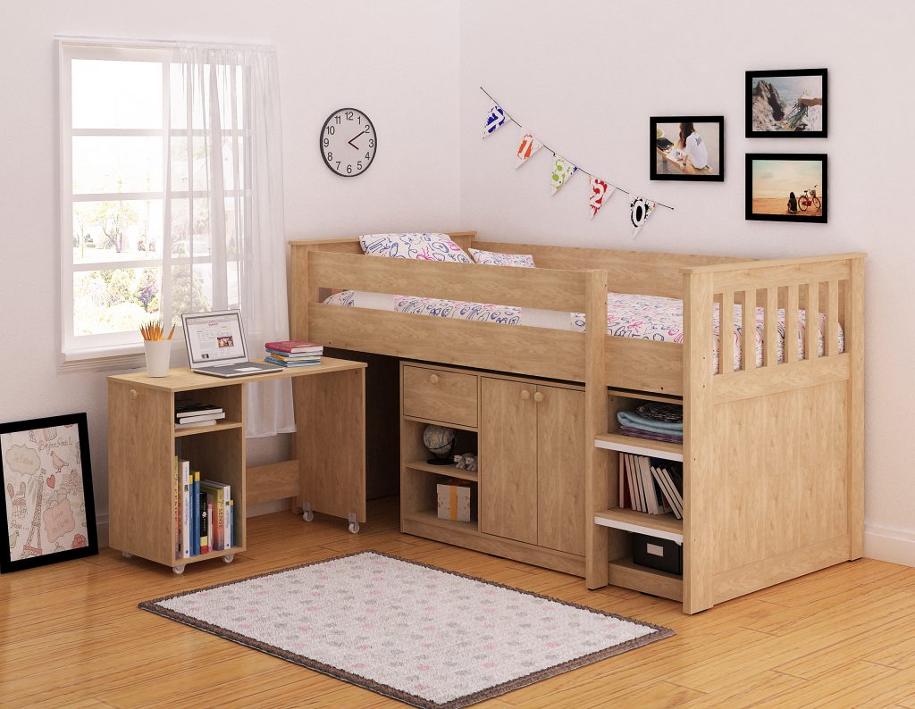 Oak effect study bunk - Suite Designs Furniture & Beds